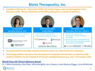 Development of a Novel Multi-Cytokine Inhibitor, BNZ-1, for the ...