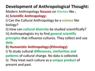 Development of anthropological thought | PPTX