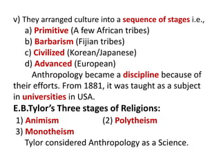 Development of anthropological thought | PPTX