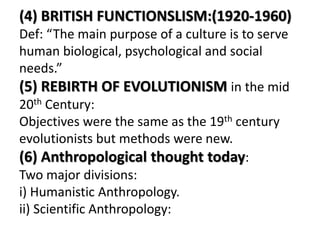 Development of anthropological thought | PPTX