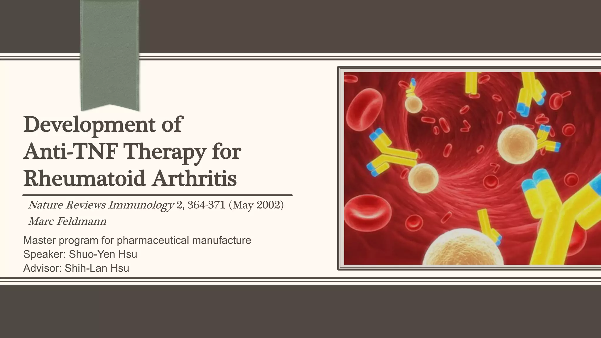 Development of anti tnf therapy for rheumatoid arthritis | PPT