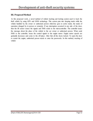 Development of anti theft security system | DOCX