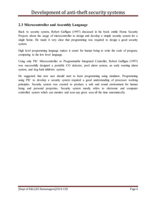 Development of anti theft security system | DOCX