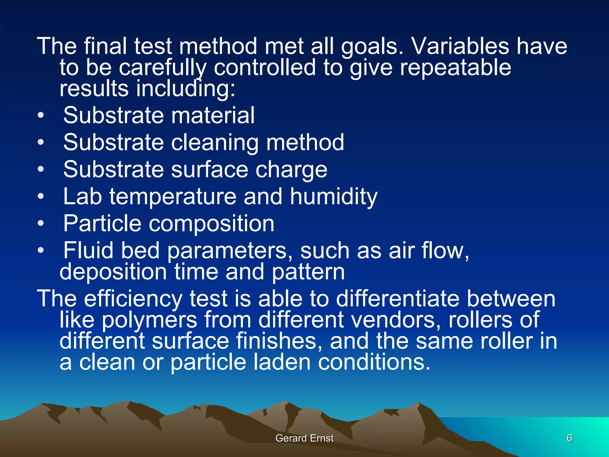 Development Of A Particle Sampling Roller | PPT