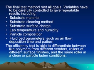Development Of A Particle Sampling Roller | PPT