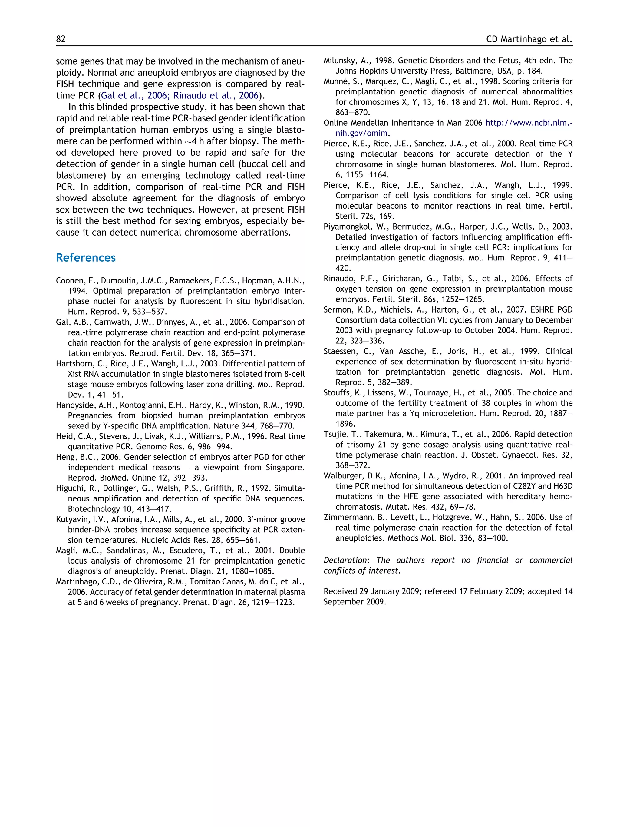 Development of a real time pcr method for rapid sexing of human ...