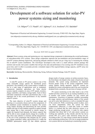 Development of a software solution for solar pv power systems sizing ...