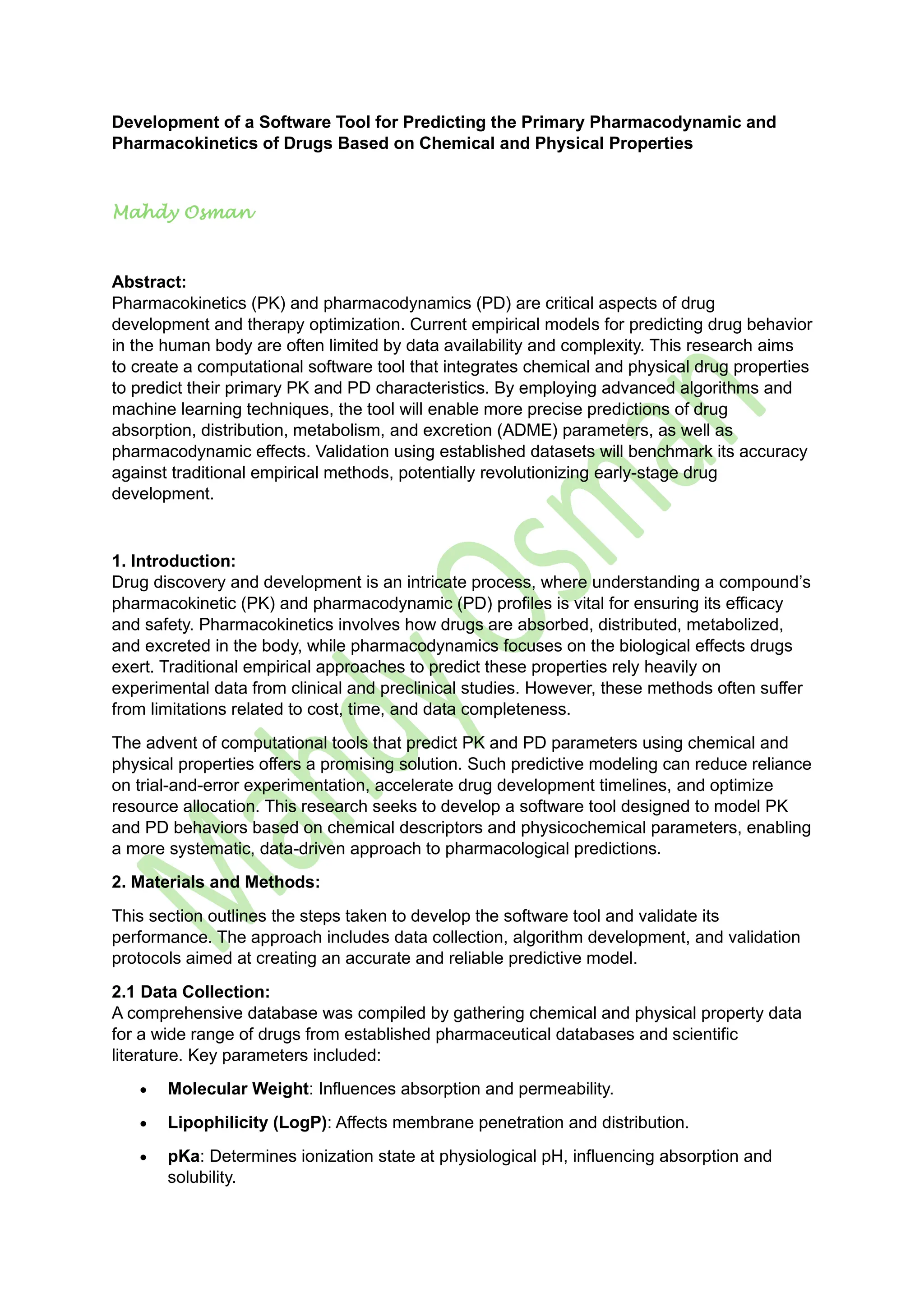 Development of a Software Tool for Predicting the Primary ...