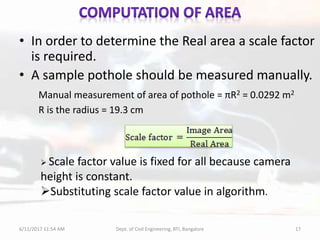 Development of automated pothole detection and measurement system | PPT