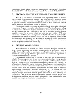 Development of a web based decision support system for materials ...