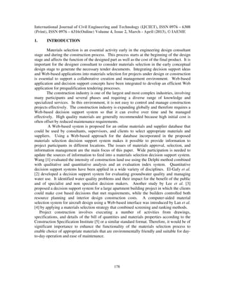 Development of a web based decision support system for materials ...
