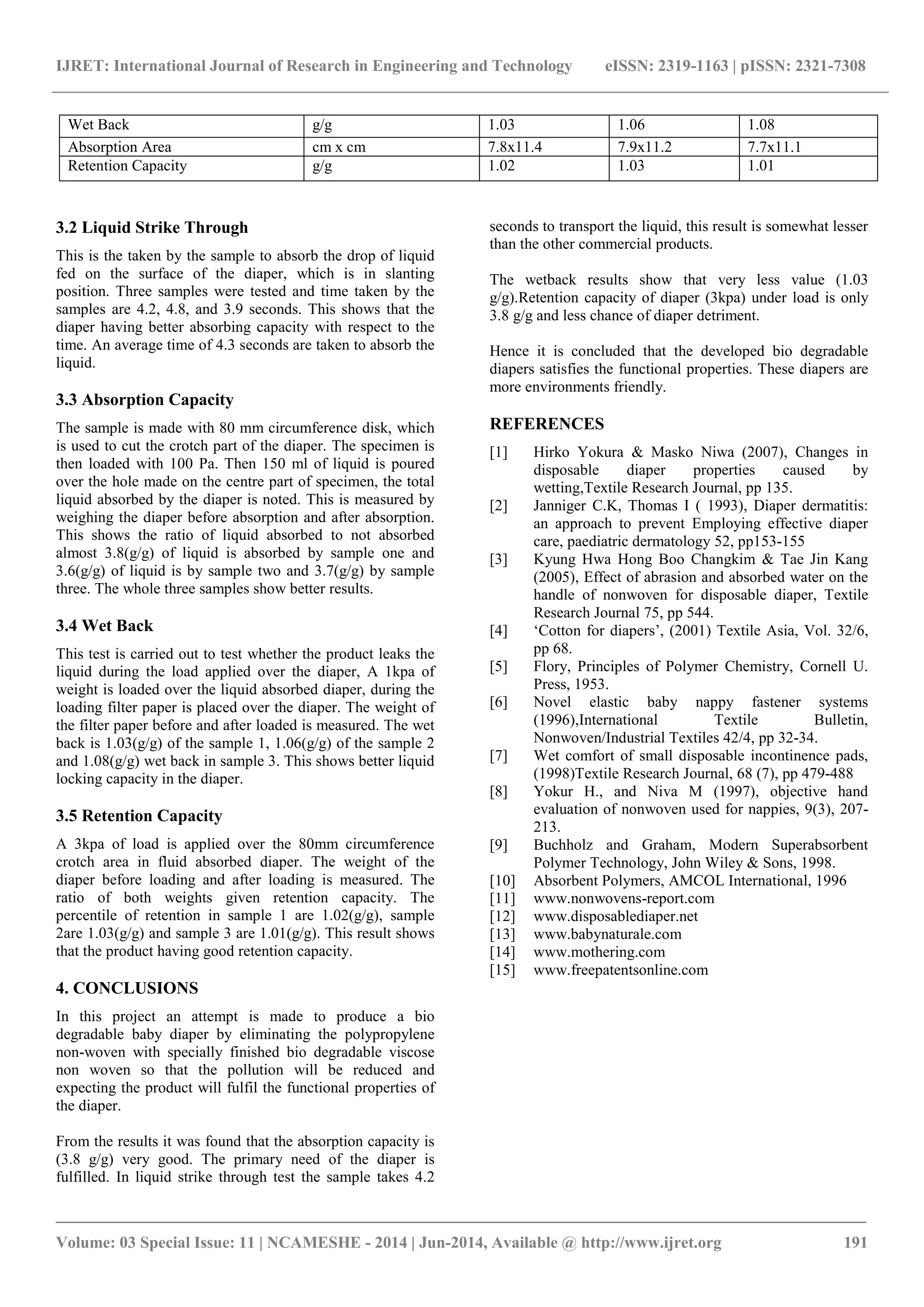 Development of bio degradable baby diapers | PDF
