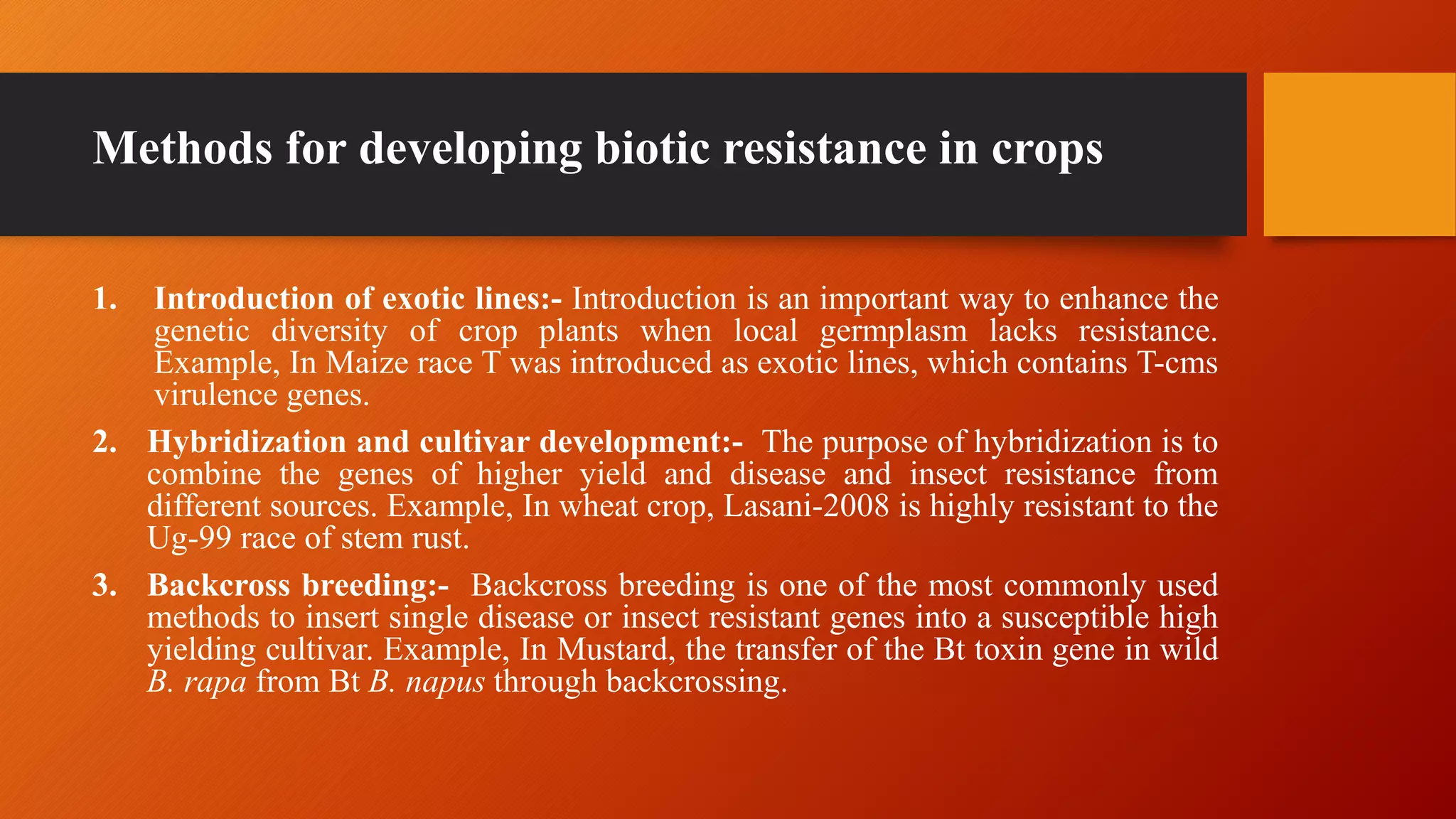 Development of biotic stress resistance technologies | PDF ...