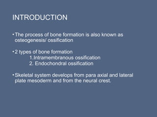DEVELOPMENT OF BONE.pptx and embryology to | PPTX