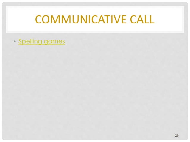 Development of call simplified 2015 | PPT