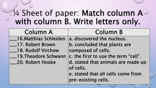 Development of cell theory | PPTX