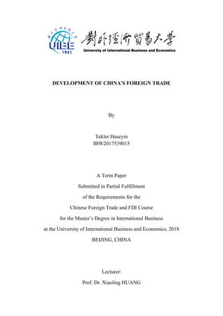 Development of china's foreign trade | PDF