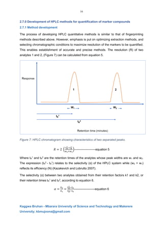 development of chromatographic methods for herbal material ...