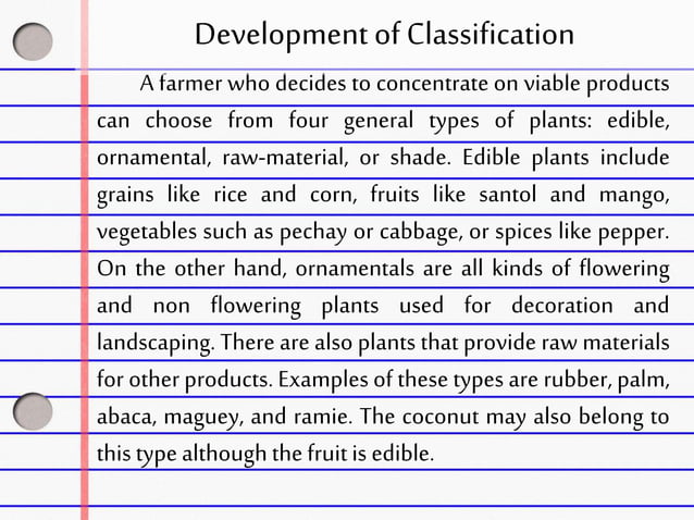 Paragraph Development by Classification