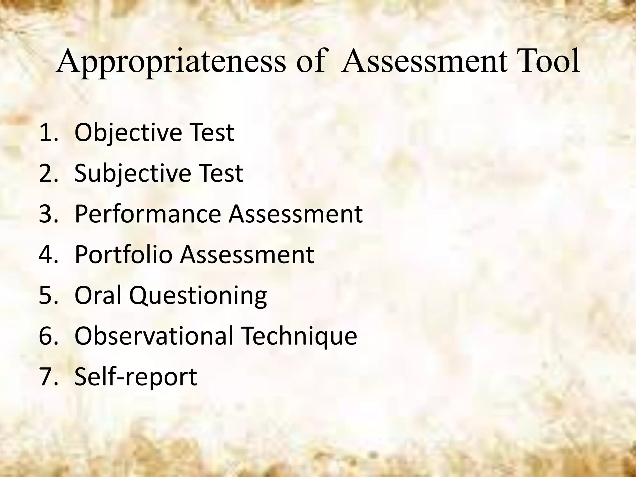 Development of classroom assessment tools | PPTX