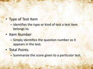Development of classroom assessment tools | PPTX