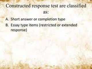Development of classroom assessment tools | PPTX