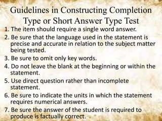 Development of classroom assessment tools | PPTX