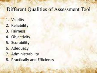 Development of classroom assessment tools | PPTX