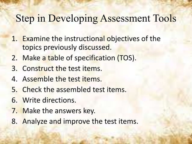 Development of classroom assessment tools | PPTX | Standardized Testing ...