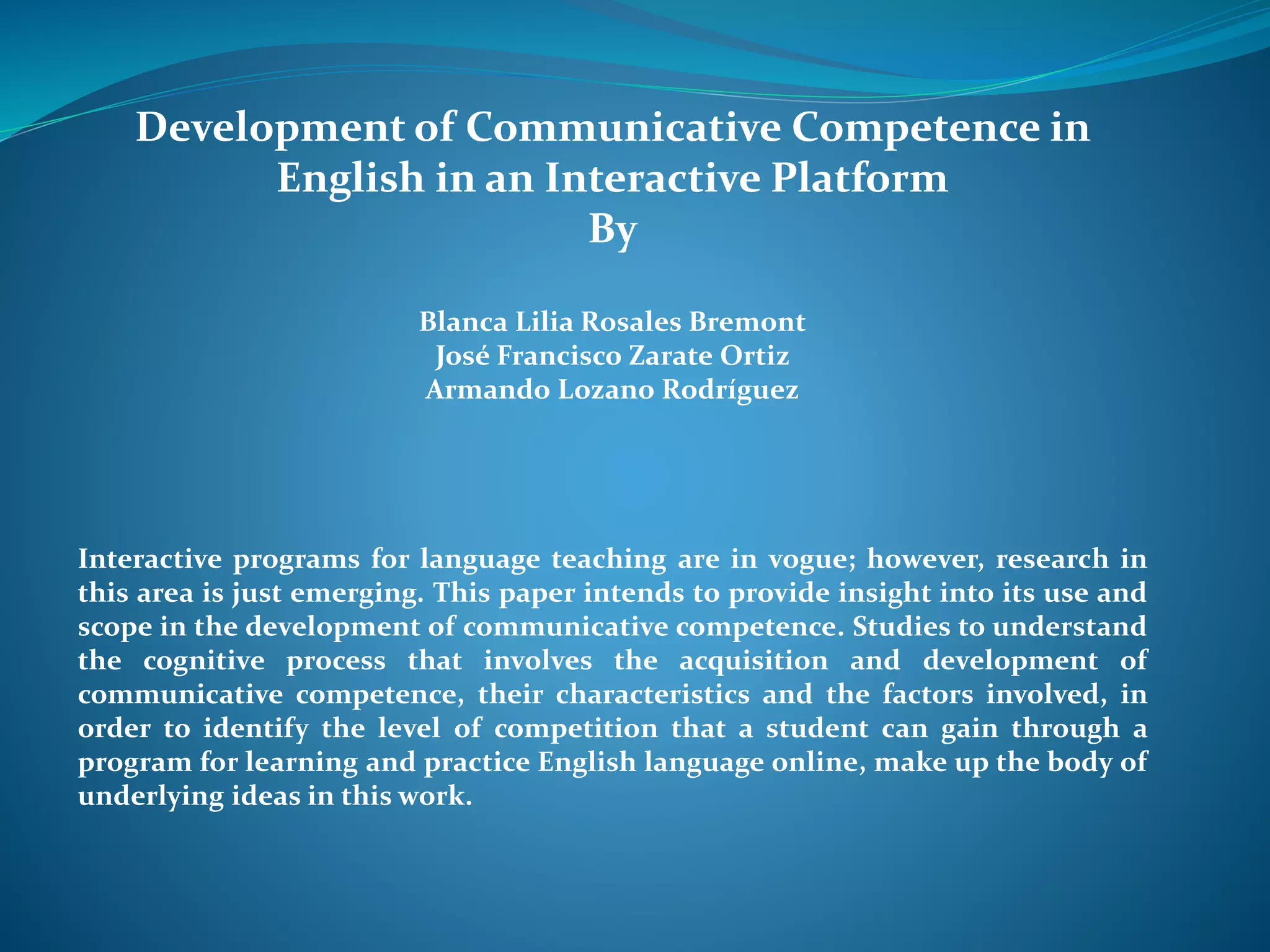Development of Communicative Competence Analysis | PPT