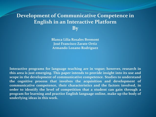 Development of Communicative Competence Analysis | PPT