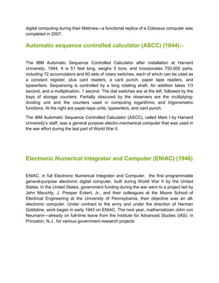 Development of computers | PDF | Computing | Technology & Computing