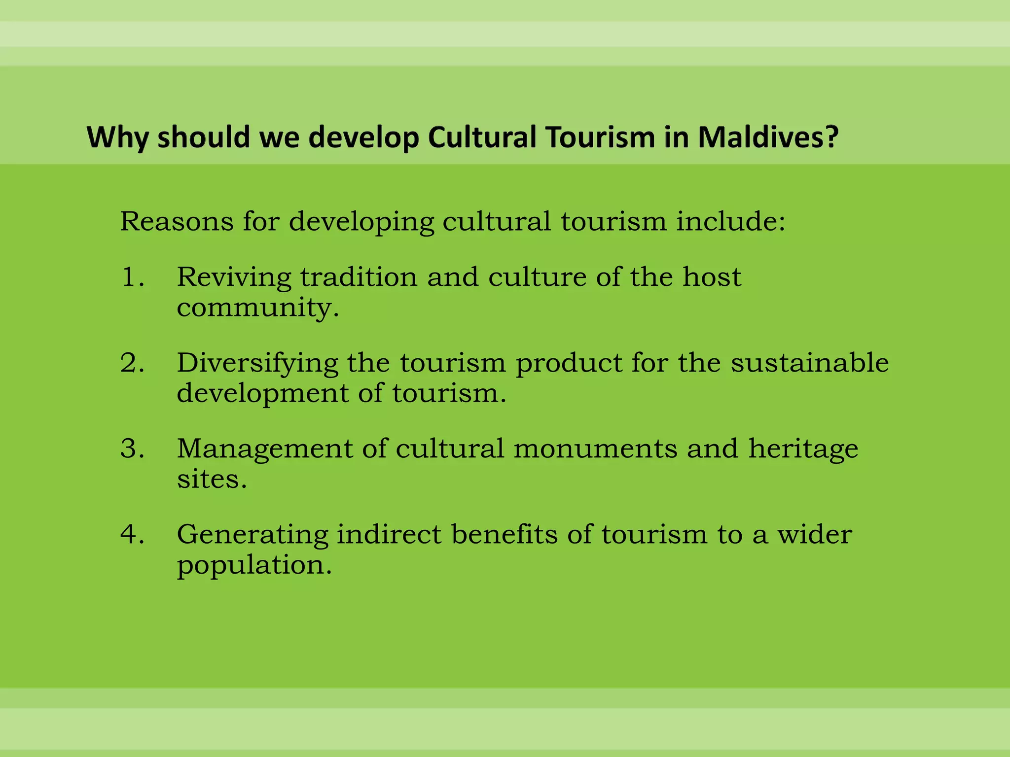 Development of Cultural Tourism in Maldives | PPTX