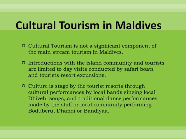Development of Cultural Tourism in Maldives | PPTX | Travel