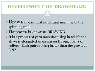 RECENT Development of drawframe | PPTX