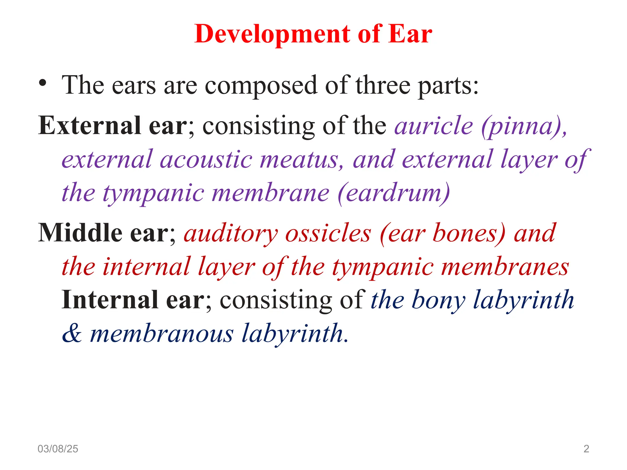 Embryological Development of ear ear.ppt