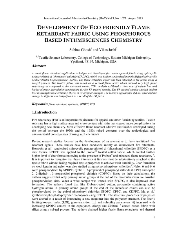 Development of eco friendly flame | PDF | Chemistry | Science
