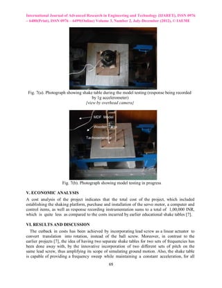 Development of economized shaking platforms for seismic testing of ...