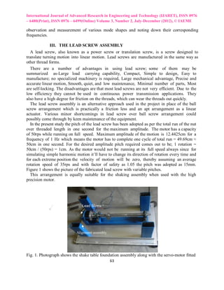 Development of economized shaking platforms for seismic testing of ...
