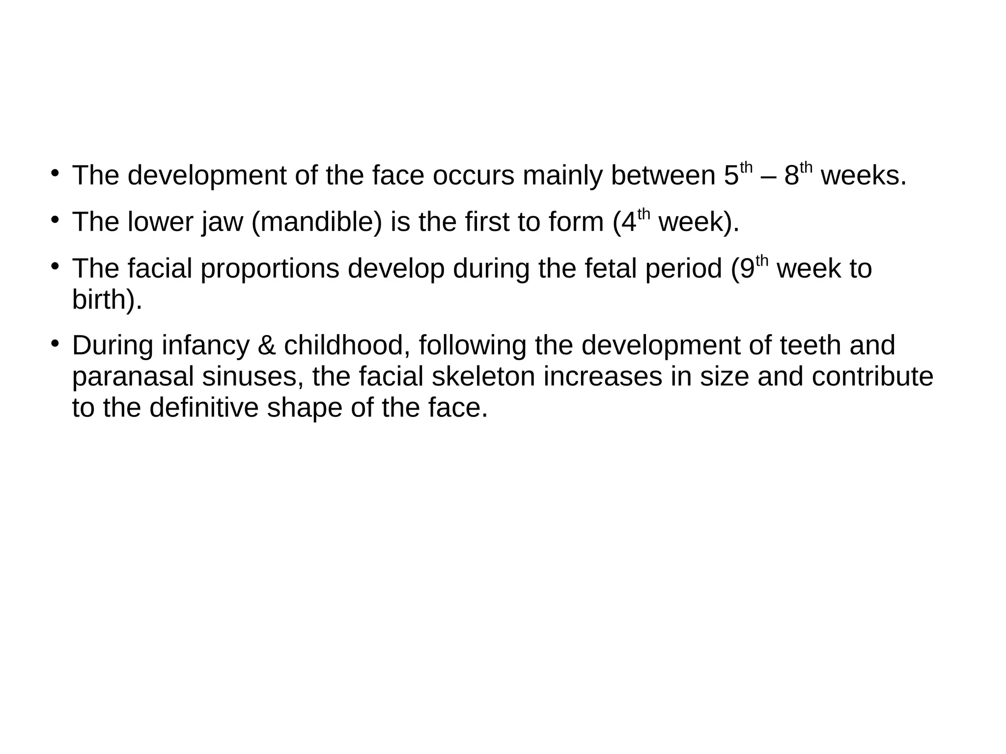 Development of face | ODP