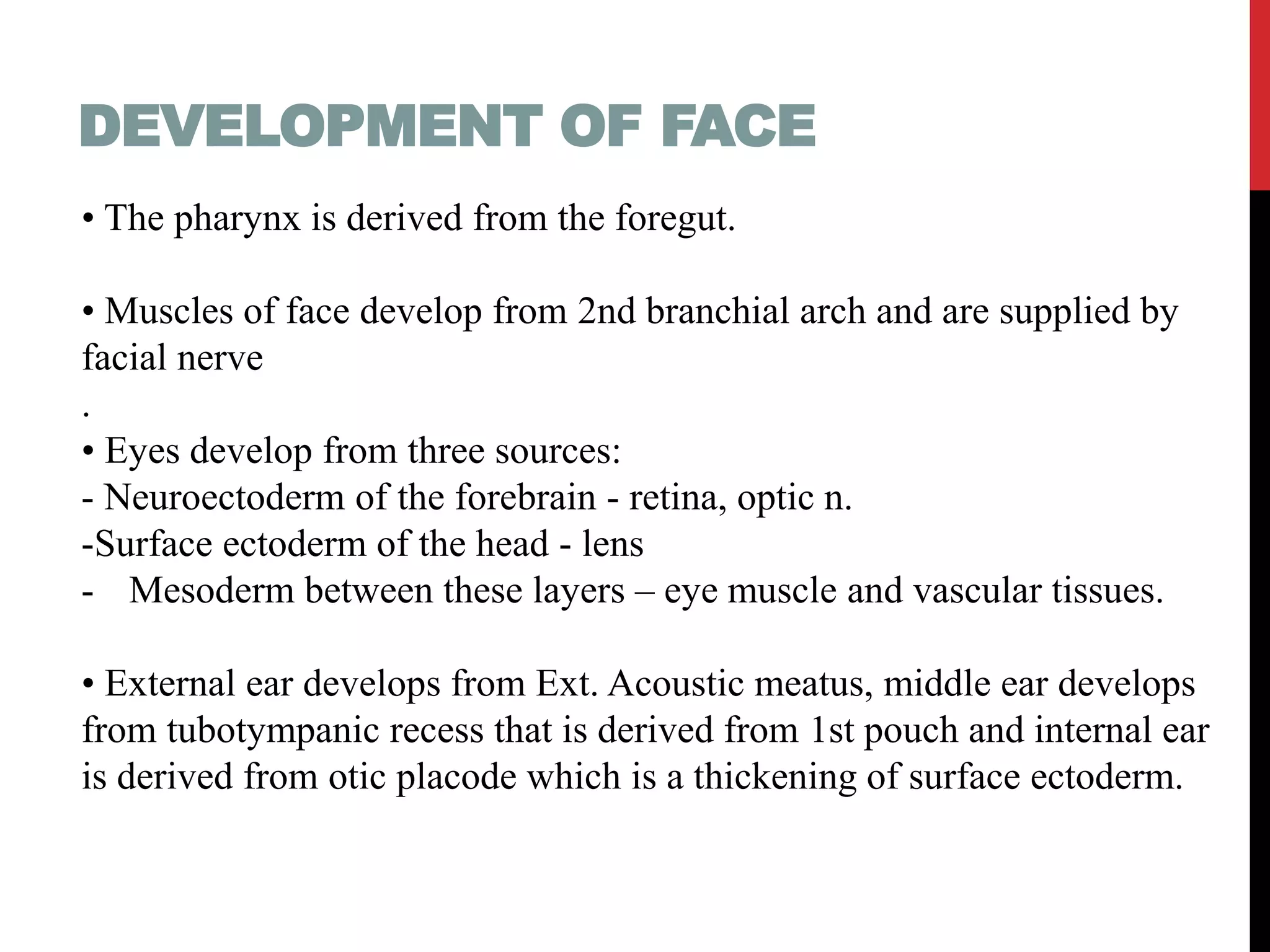 Development of face, nose, palate by dr. noura 2014 | PDF