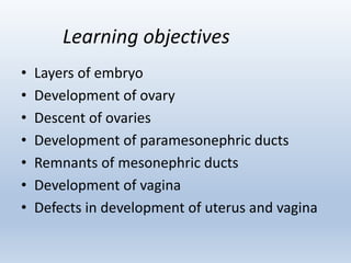Development of female reproductive system | PPTX