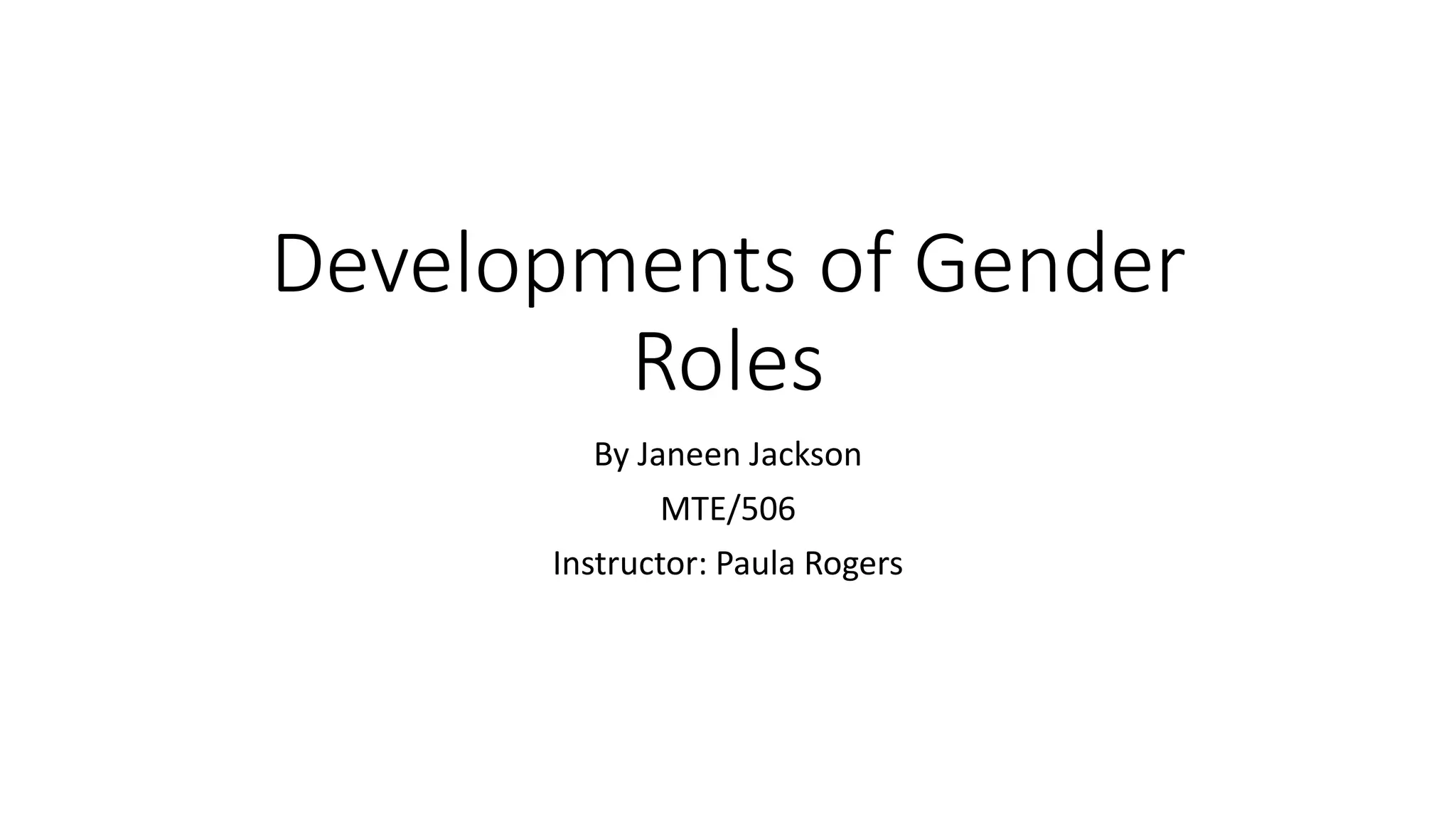 Development of gender roles | PPTX