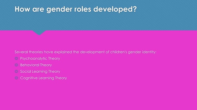 Development of gender roles | PPT
