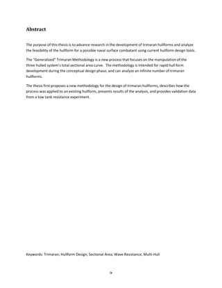 Development of generalized trimaran hullform design methodology (5-16 ...