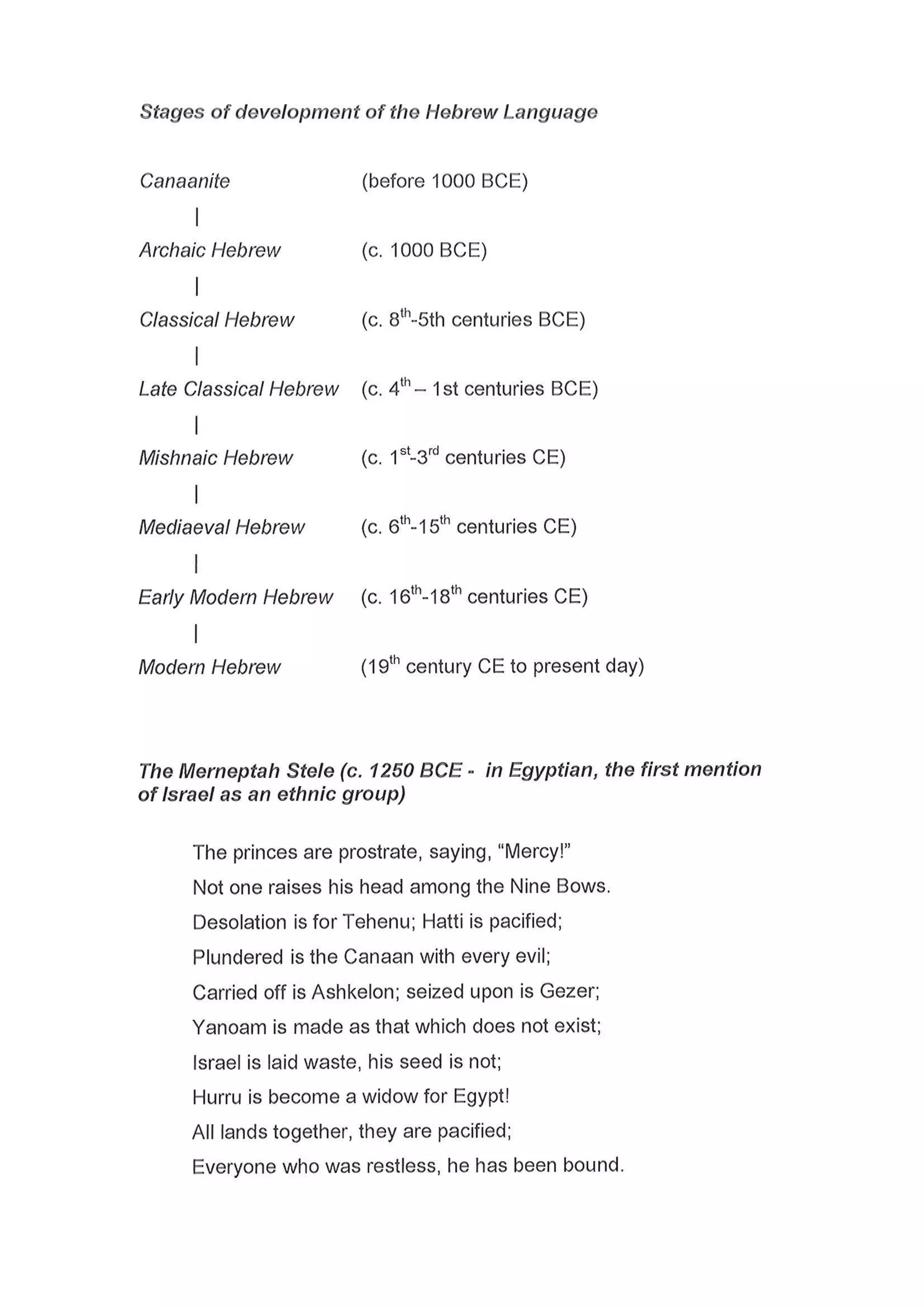 Development of hebrew language (1) | PDF