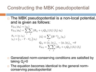 Development of highly accurate pseudopotential method and its application to a surface system | PPT