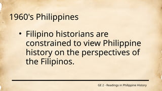 Readings in Philippine History: Development of History | PPTX