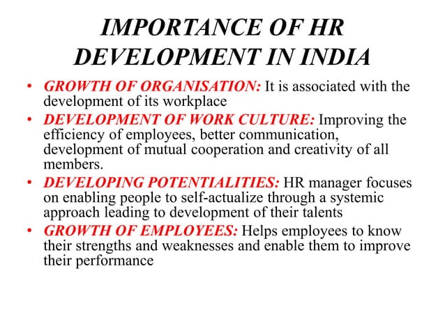 Development of HUMAN RESOURCE in india | PPTX | Human Resources | Business