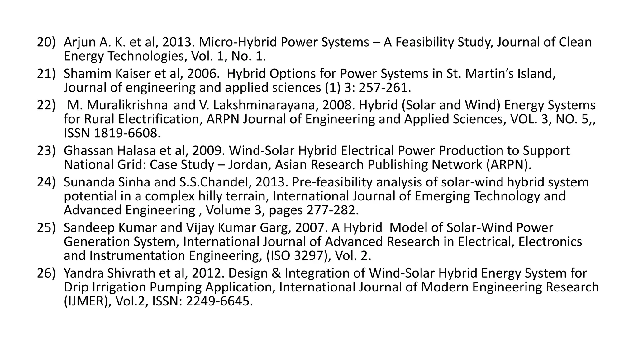 Development of hybrid power generation model using system composed of ...